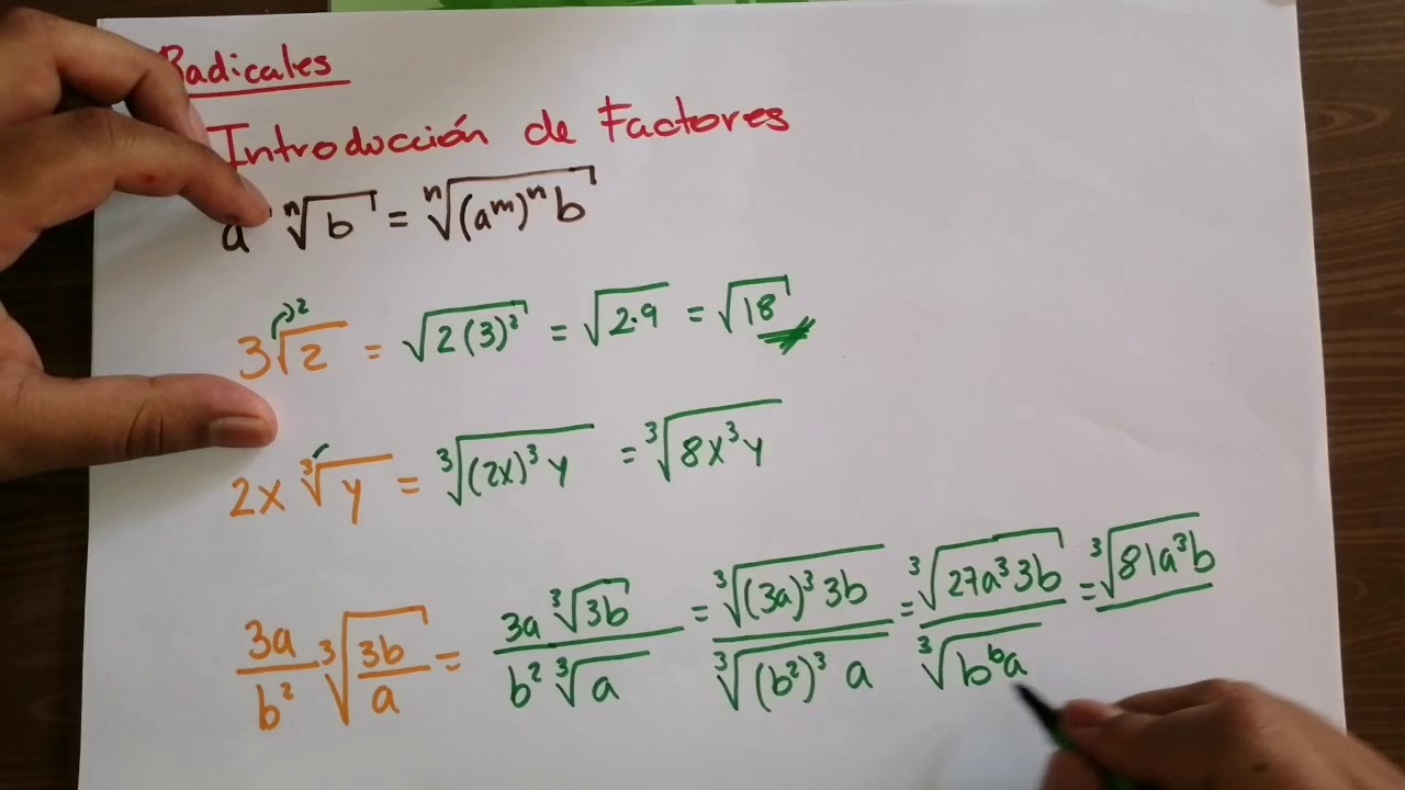 Radicales Introducción de Factores - YouTube