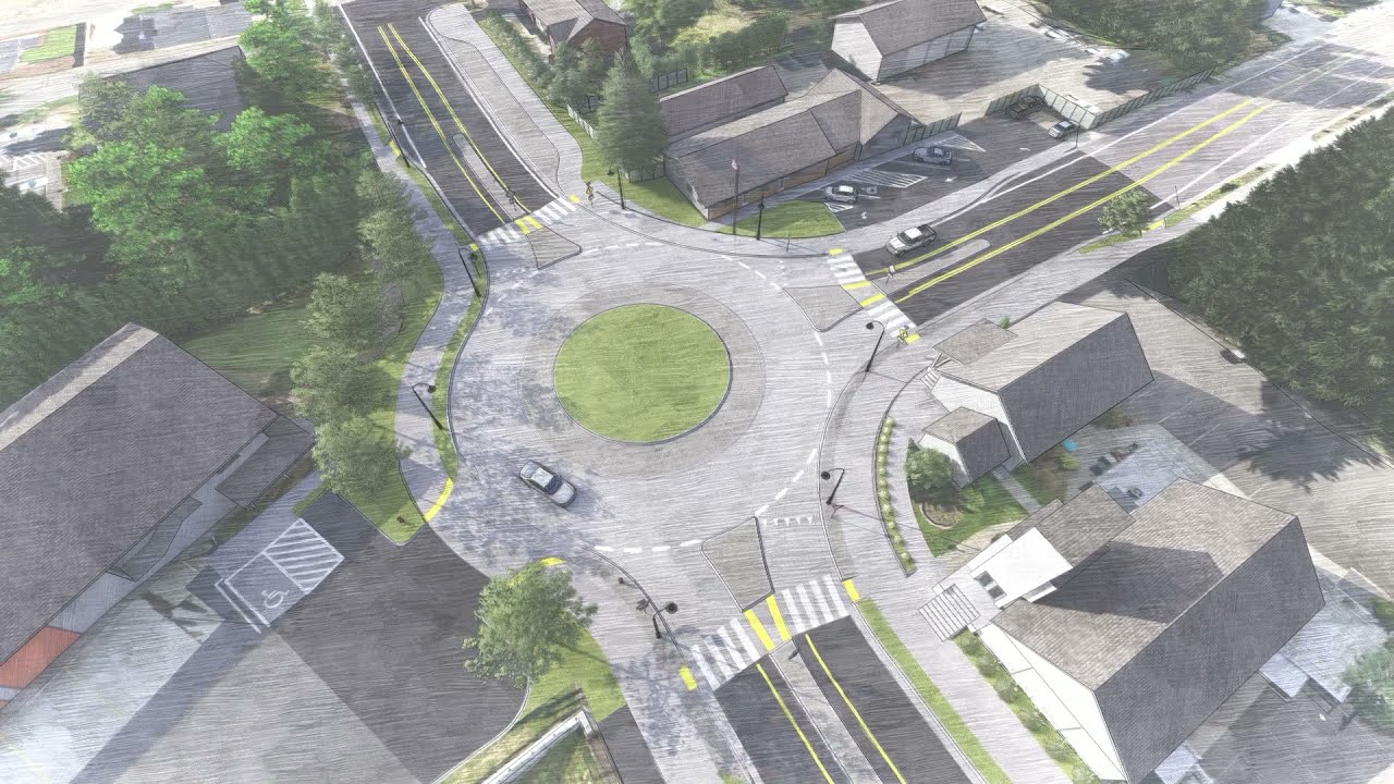 Roundabout Rendering (SE 129th & King Road) - YouTube