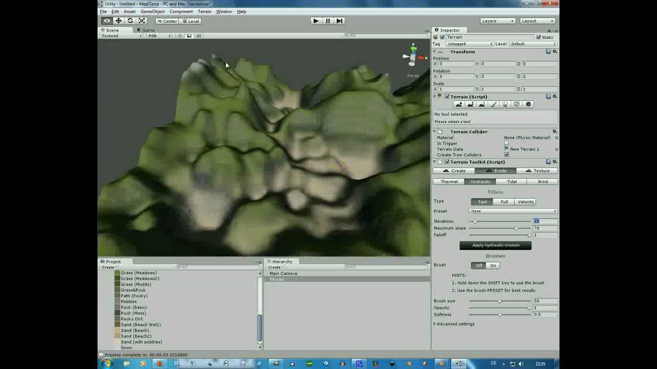 Unity3d: Tut NR1 - Terrain Toolkit - das Erstellen eines Terrains - YouTube