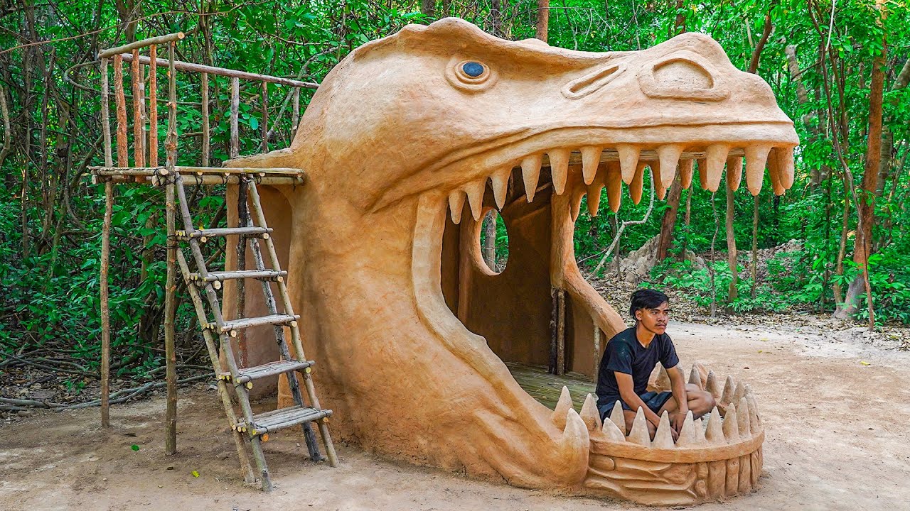 Build Jurassic House for Survival Shelter in Jungle - Building Art ...