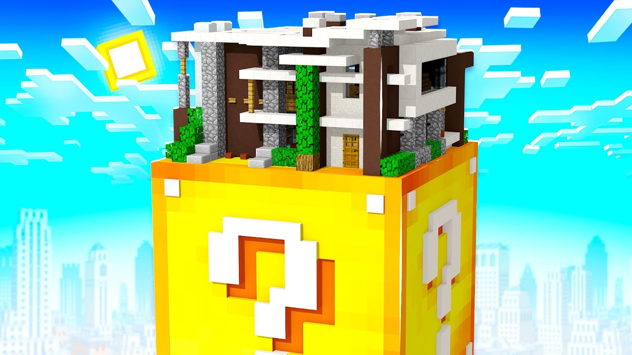 BUILDING A HOUSE ON ONE LUCKY BLOCK! - YouTube