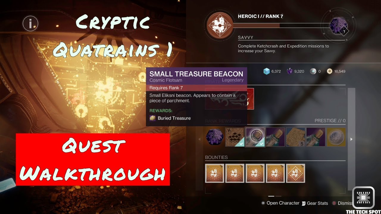 Hardest Destiny 2 Quest...Cryptic Quatrains 1 Quest Walkthrough - YouTube