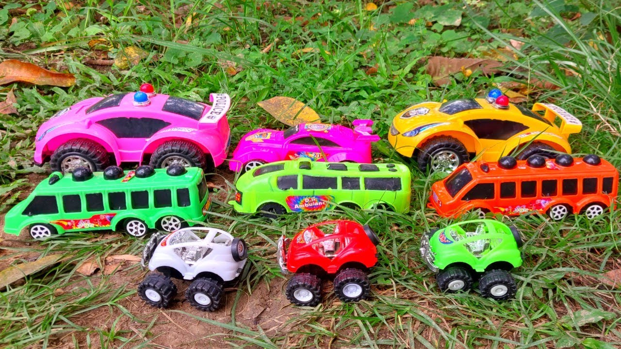 Surprise! Full Box Of Toy Vehicles | Reviewing Toy School Bus, Dump ...