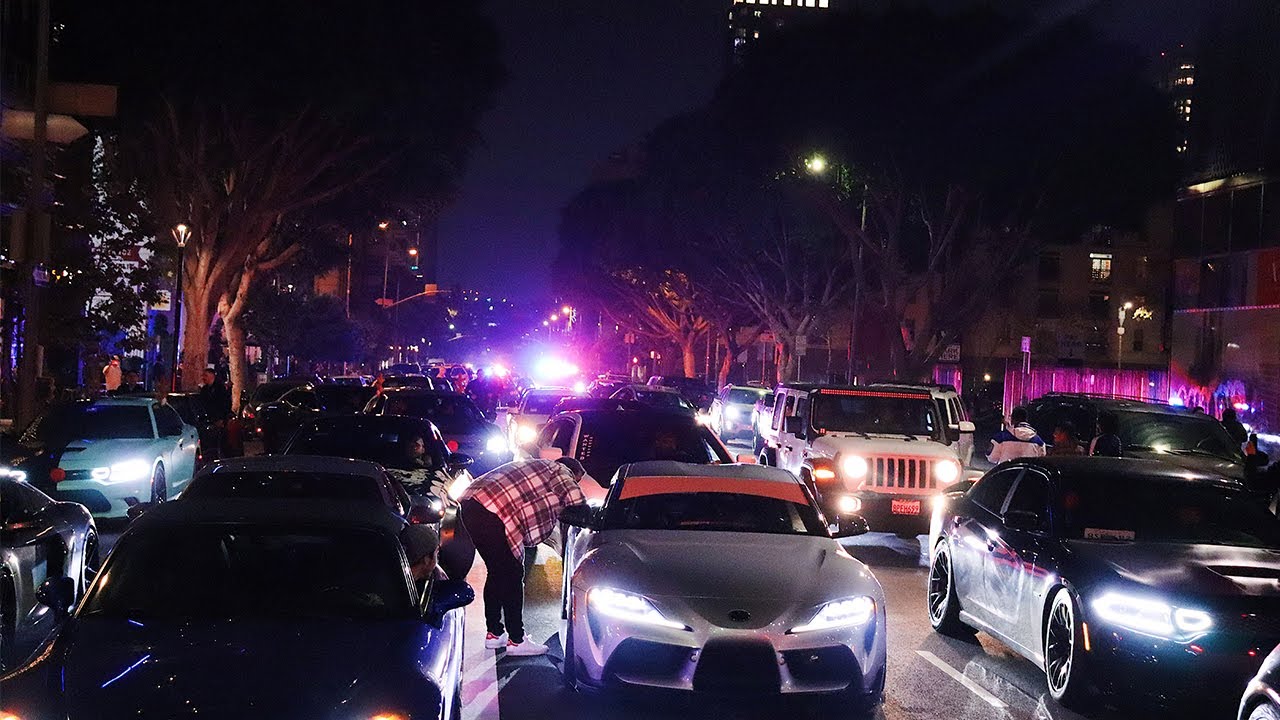 INSANE Los Angeles Car Meet Causes Chaos (Origin Kazoku) - YouTube
