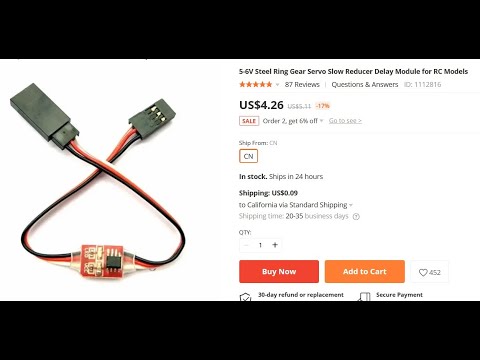 Inline Servo Speed Reducer - Slower Flaps - YouTube