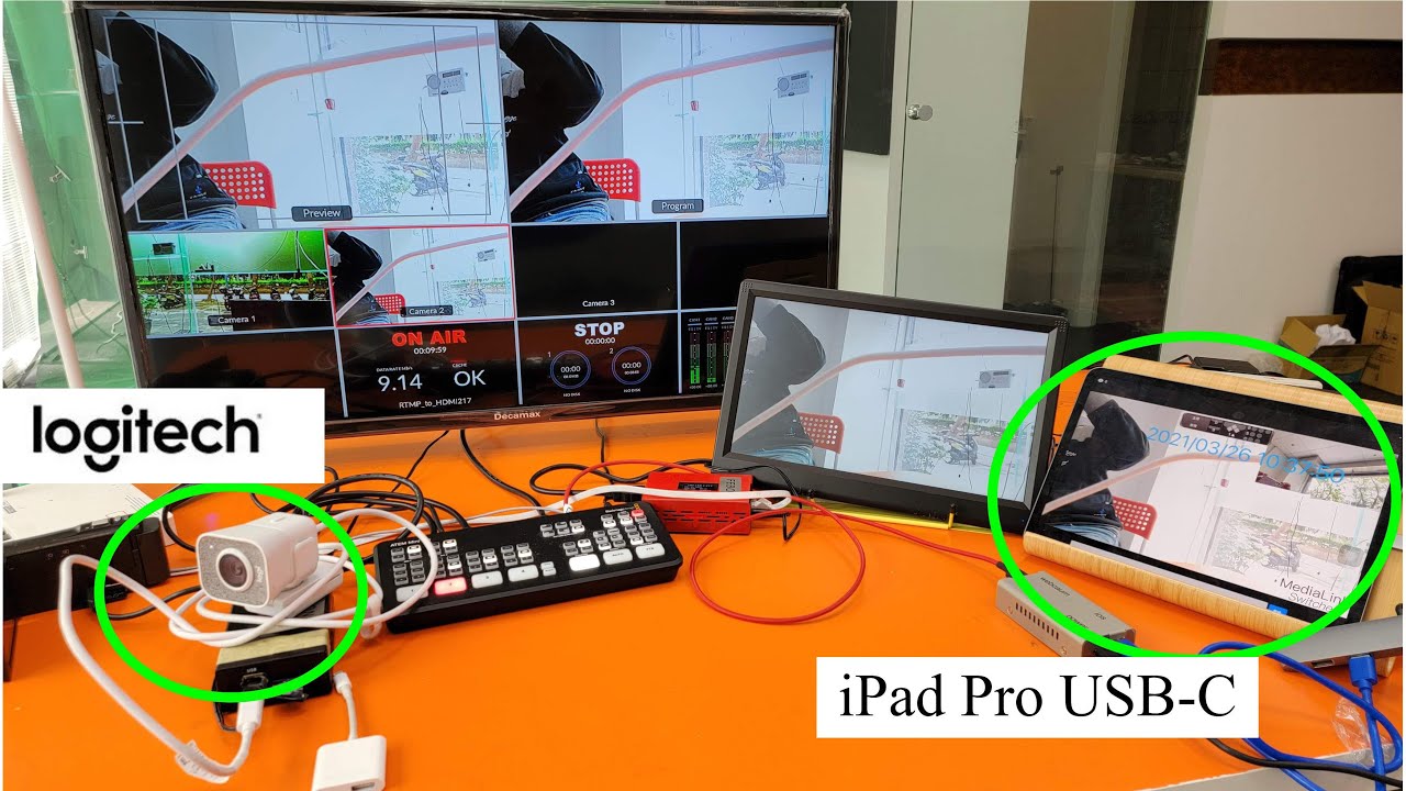 Logitech webcam with ATEM mini pro & streaming on a iPad - YouTube