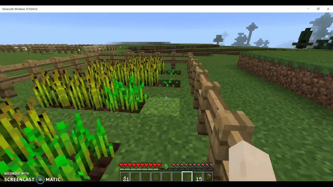 Let's Play Minecraft- Planting and Harvesting Wheat - YouTube