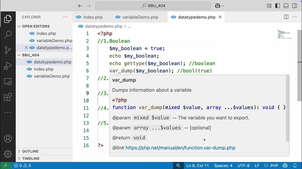 Web Application Development-PHP Data type - YouTube