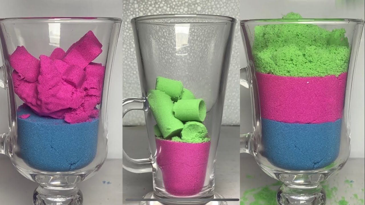 Very Satisfying and Relaxing Kinetic sand Drop and Squish ASMR - YouTube