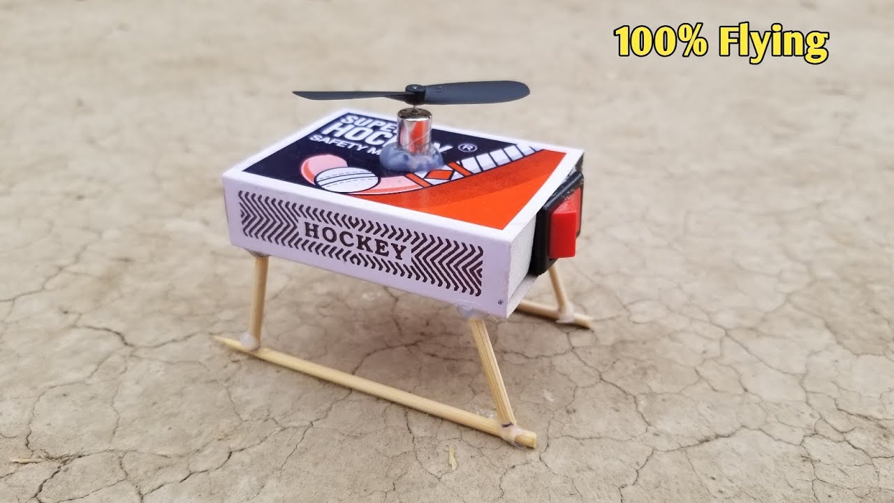 How to Make Flying Matchbox Helicopter Diy Toy Helicopter - YouTube