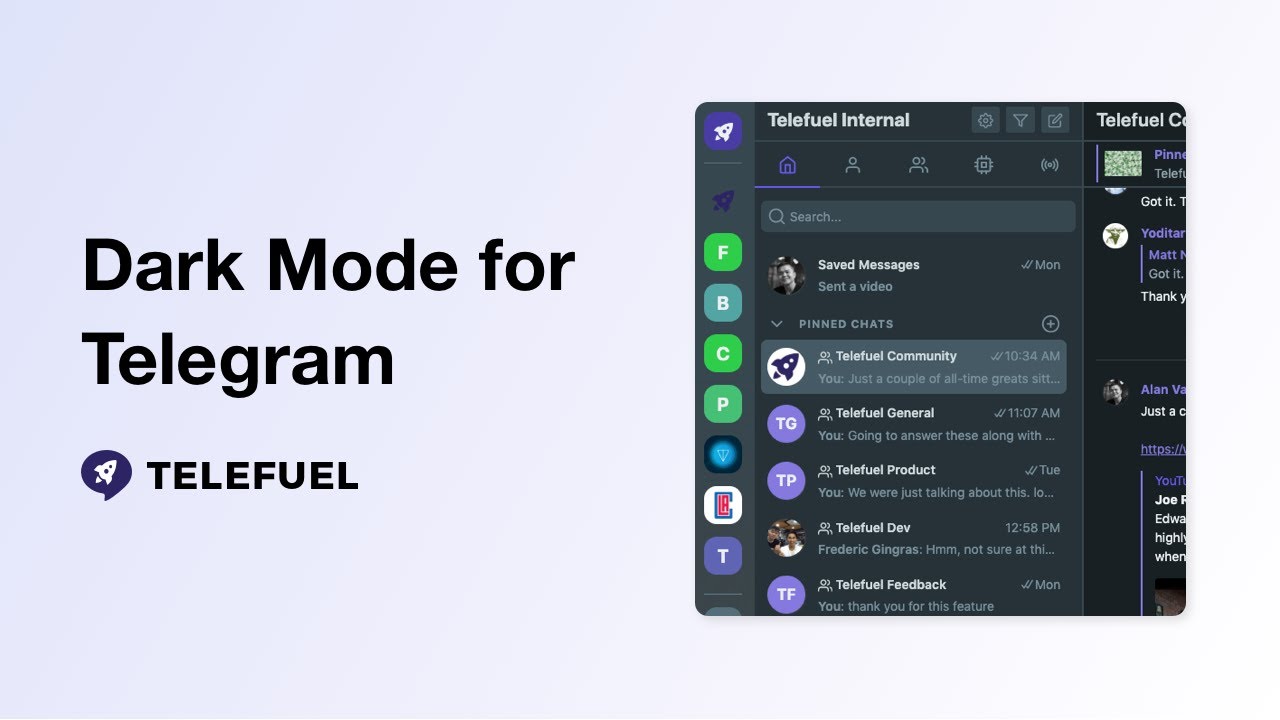 Dark Mode for Telegram - Telefuel - YouTube