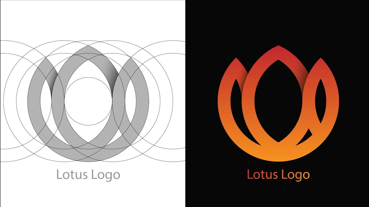 How To Design a Lotus Flower Logo With Circular Grid in Adobe ...