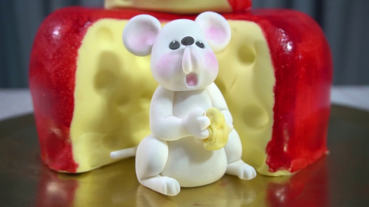 ¿Cómo tornear y forrar una torta? Torta en forma de queso con ratones ...