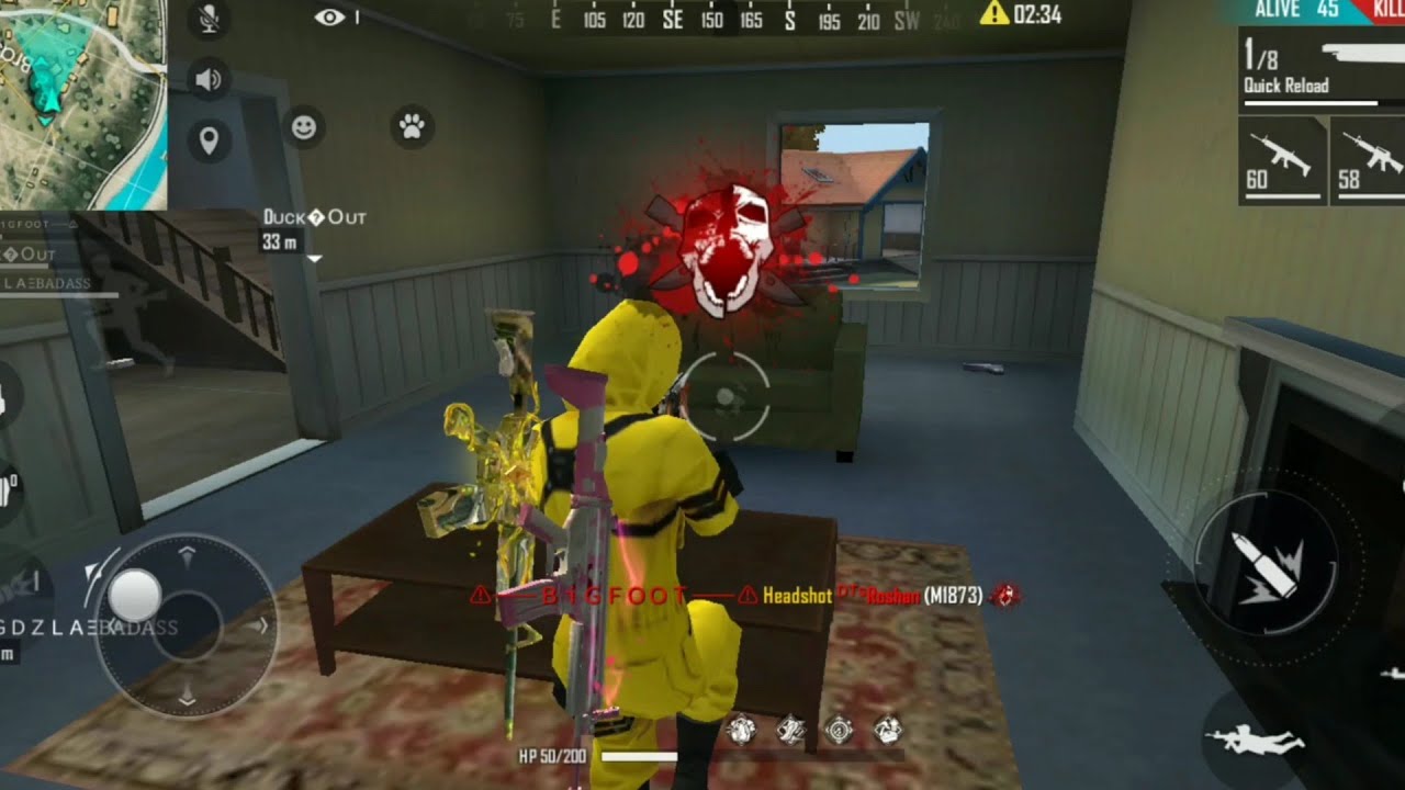 Godzilla bigfoot gaming free fire nice moment solo Vs SQUAD and nice ...