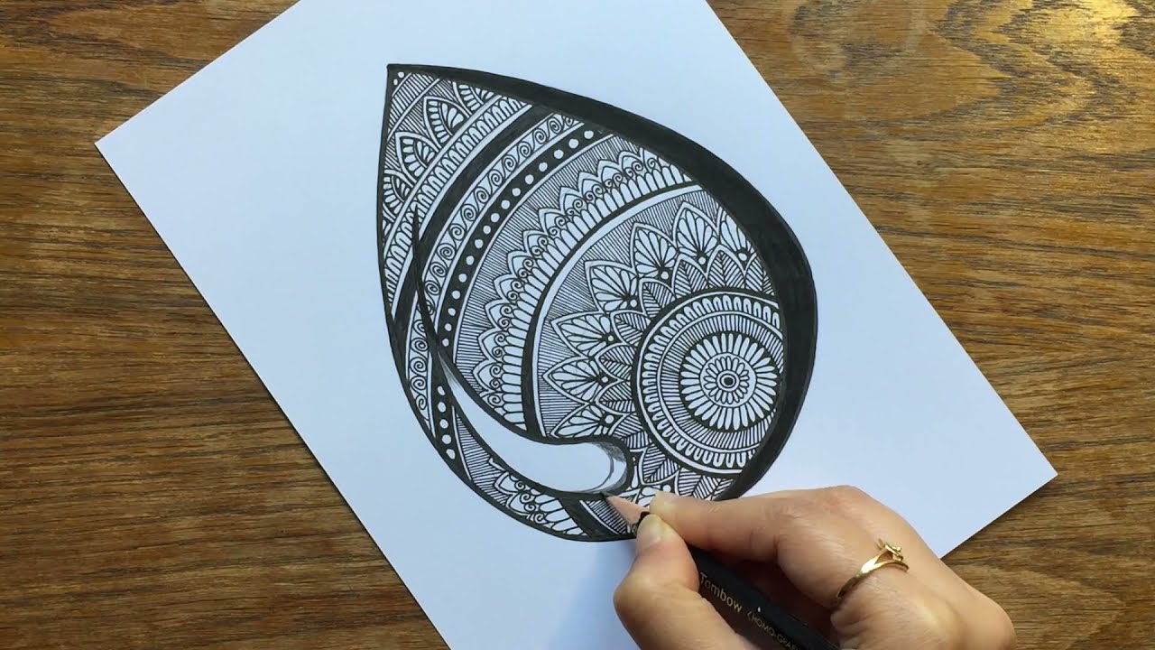 How to draw Mandala Art for Beginners | Water drop Mandala | Step by ...