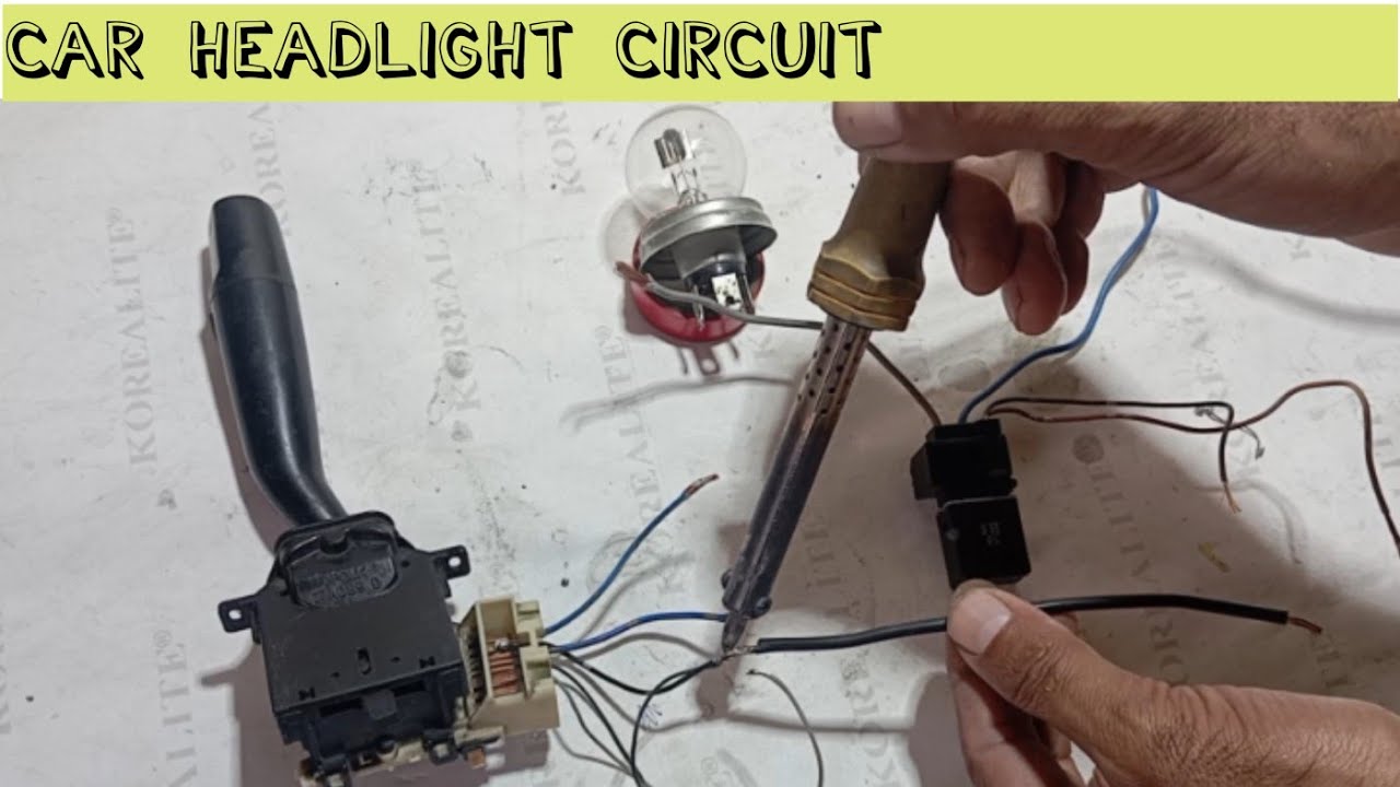 Headlight circuit of a Toyota car | Car headlight circuit diagram - YouTube