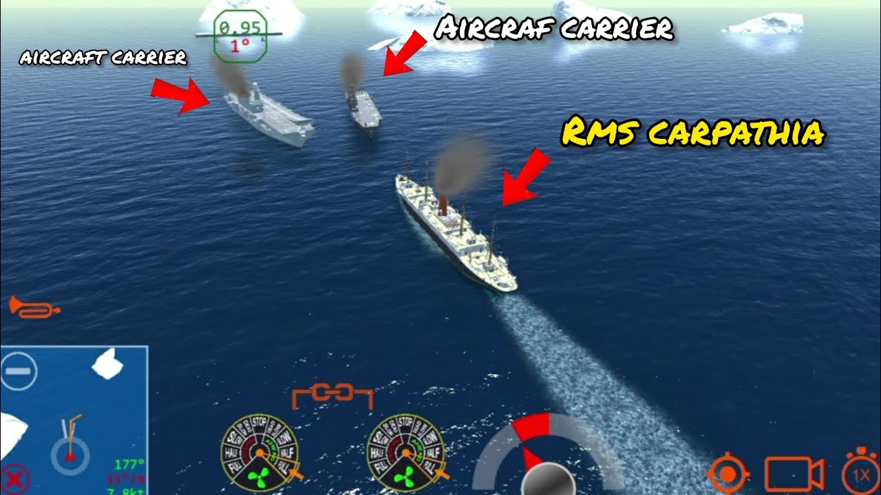 RMS CARPATHIA HIT BY THIS TWO GIANT AIRCRAFT CARRIER - SHIP HANDLING ...