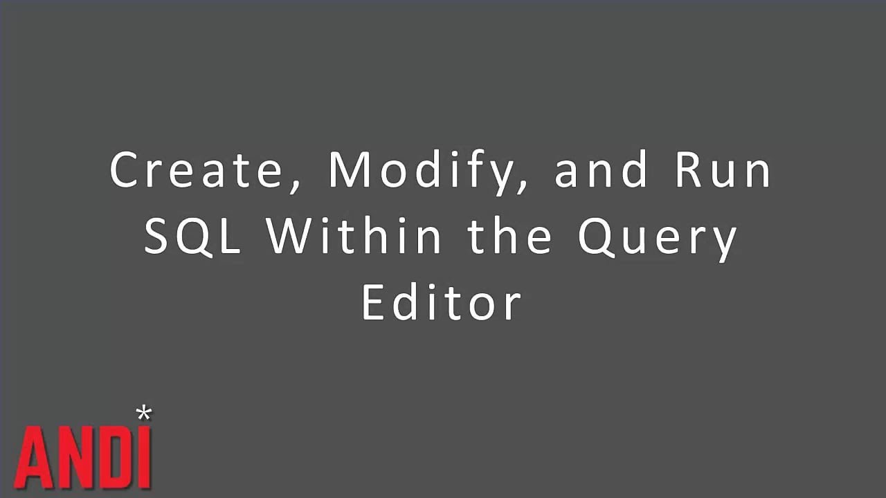 Create, Modify and Run SQL Queries - YouTube