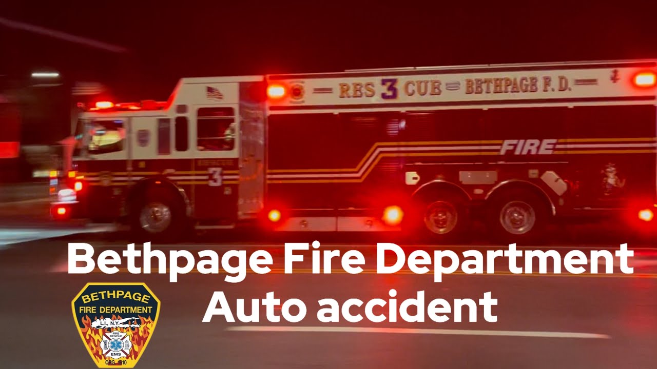 Bethpage Fire Department Rescue 3 responding to a MVA - YouTube