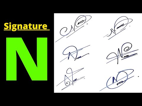 Signature N | N signature style | N letter signature style - YouTube
