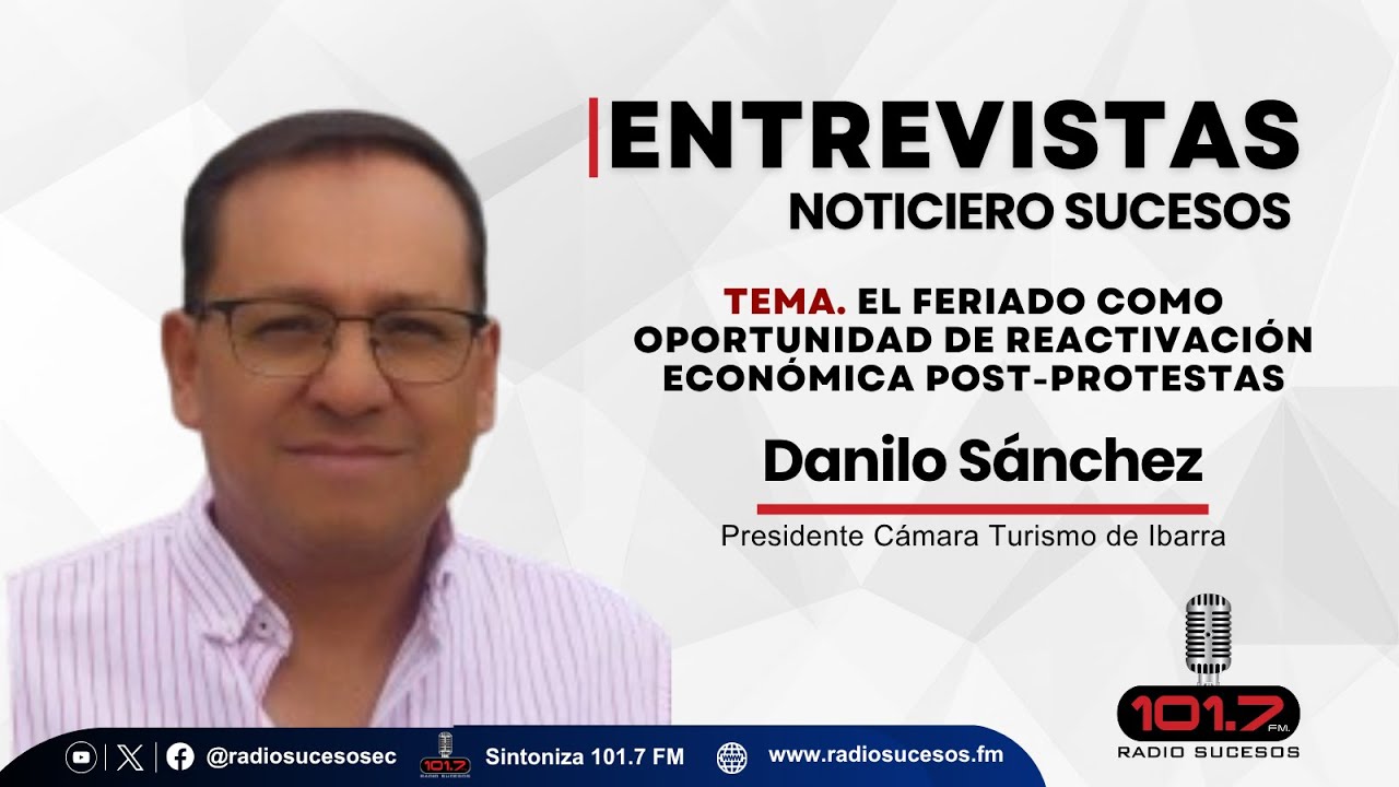 Entrevista Danilo Sánchez, Presidente Cámara Turismo de Ibarra - YouTube