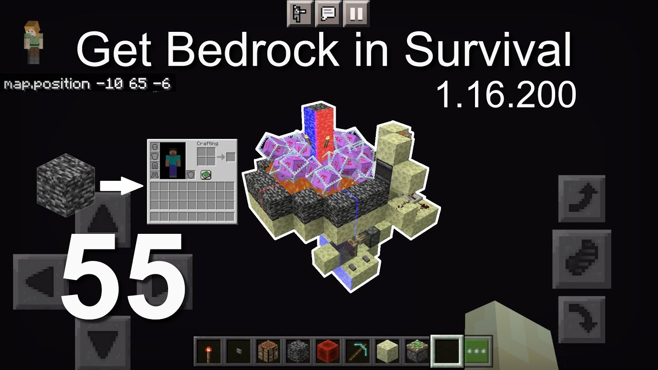 Minecraft Bedrock Tutorials(55) - How to get Bedrock Block Item in ...