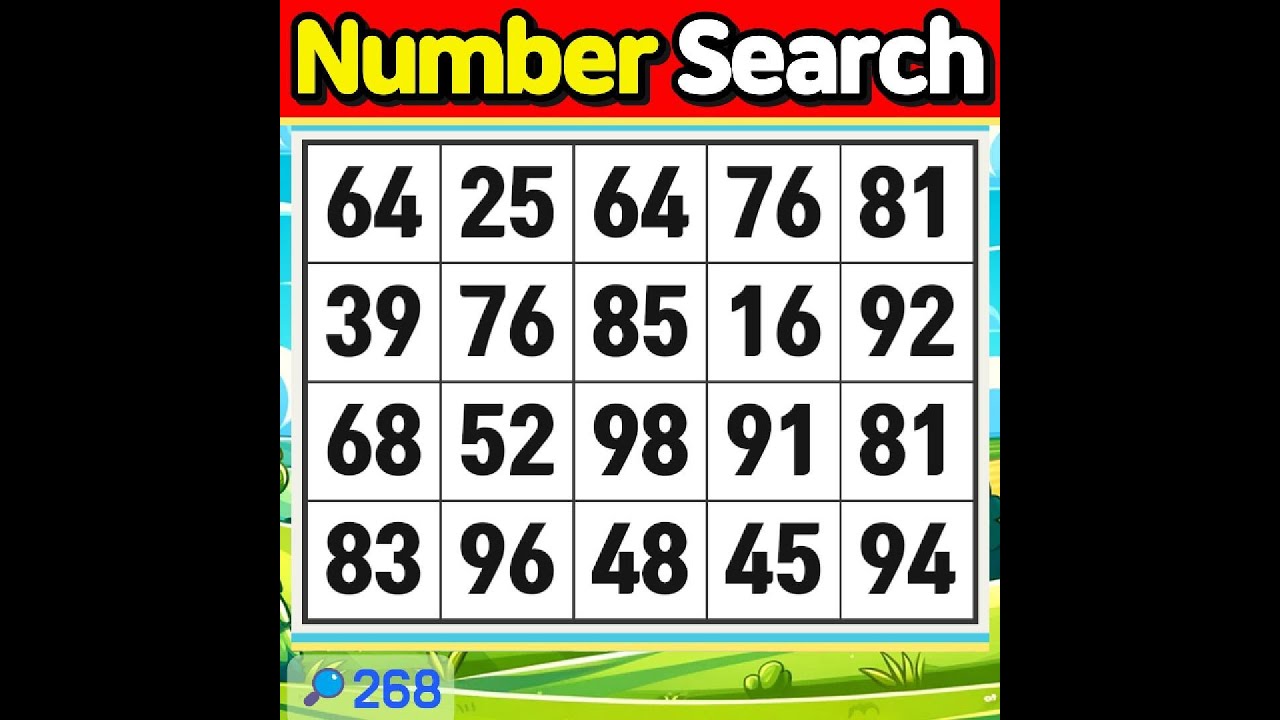 Number Search #268 Brain exercises you can do on your own.【Match ...