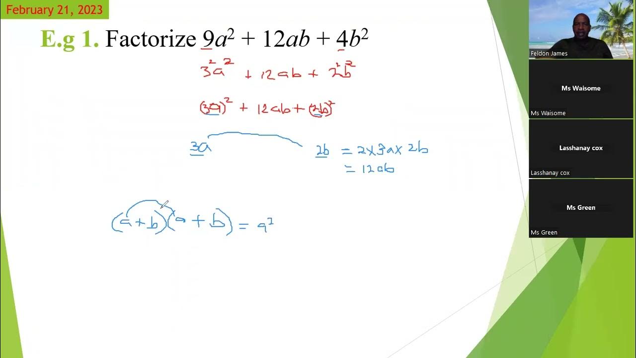 CSEC Math Factorization Perfect Squares Expressions 2 - YouTube