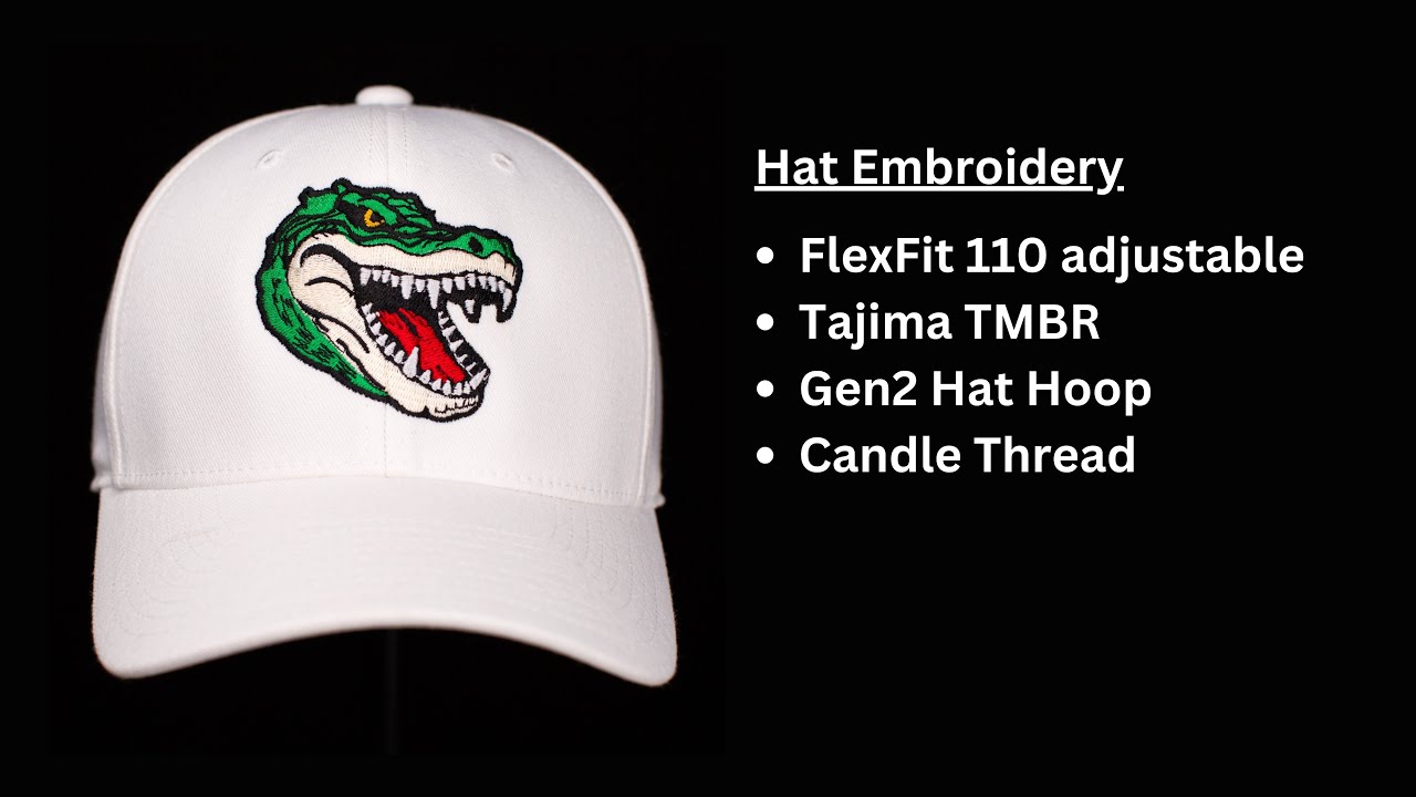 Watch me stitch out a hat - Tajima TMBR - Gen2 hat hoop - YouTube