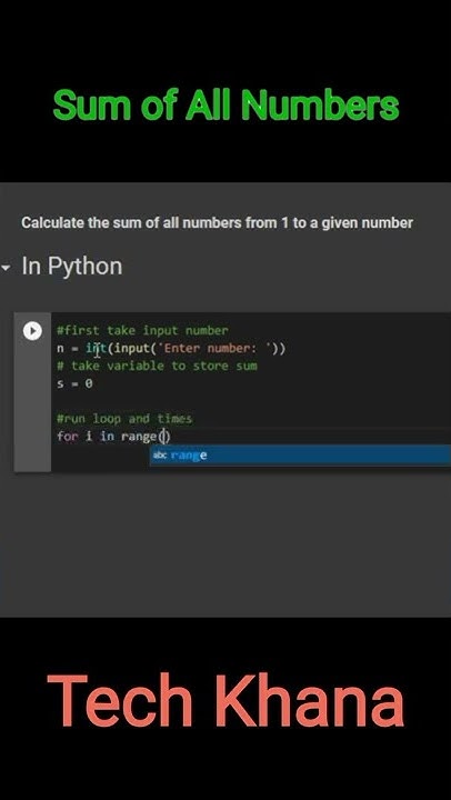 Sum Of All Numbers In Python Pythonprogramming Pythontutorial Pythoncode Pythontutorial