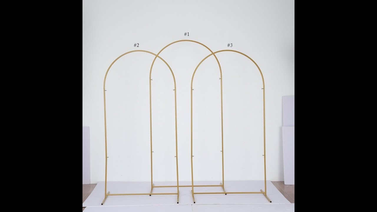 3 PCs Wedding Arches Iron Pipe N-Shaped Flower Stands【Gold】 - YouTube