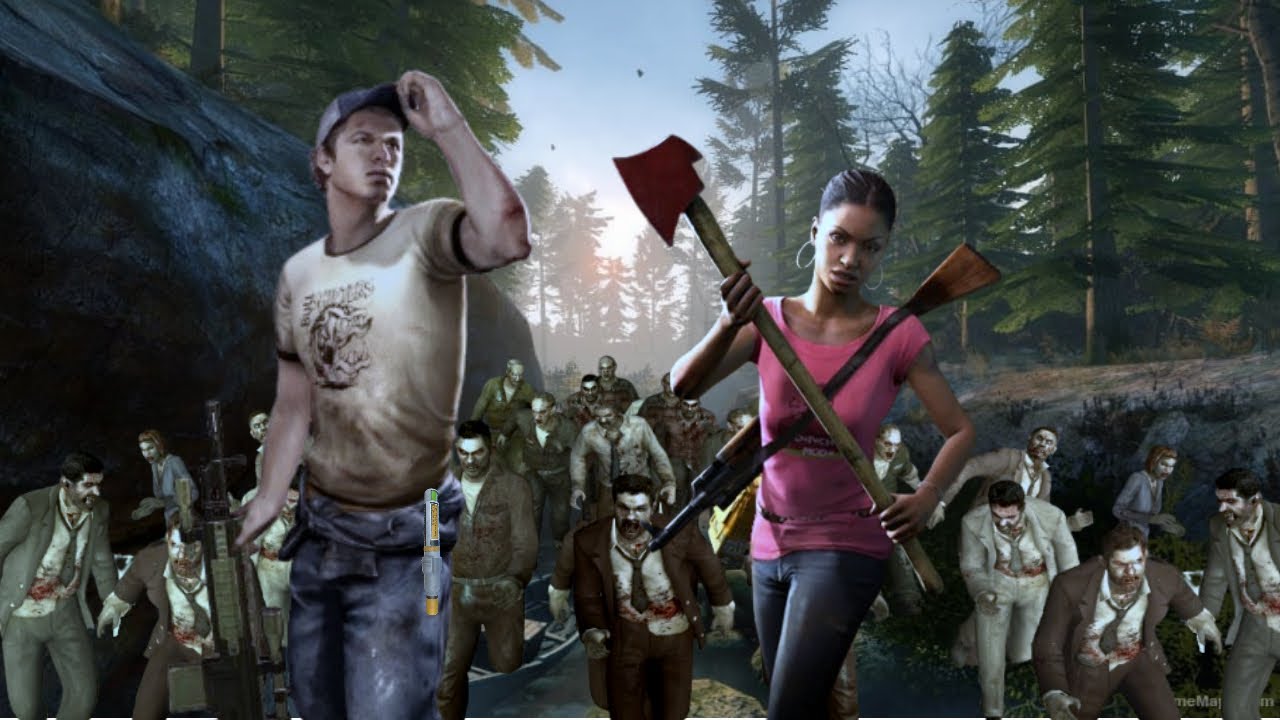 Ellis and Rochelle, versus the stream of hordes - YouTube