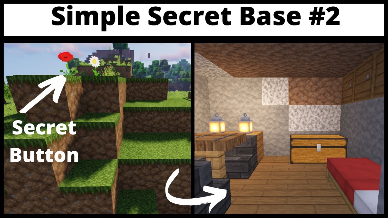 How to make secret base in Minecraft #2 || Simple Hidden base in ...