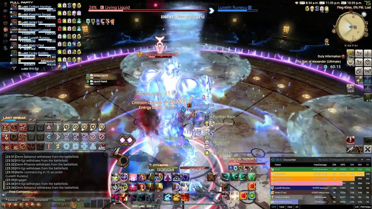 [FFXIV] The Epic of Alexander (Ultimate): Phase 1 [SMN PoV] - YouTube