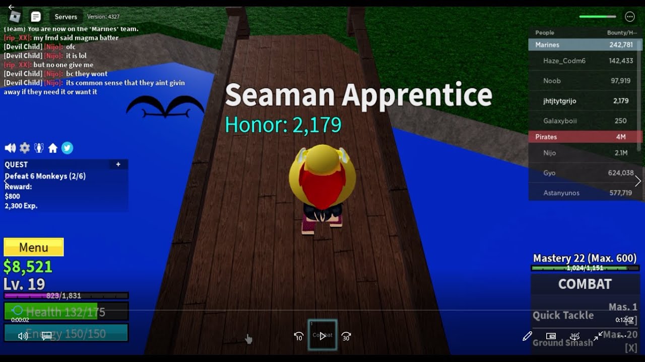 Roblox Blox Fruit (Seaman Apprentice) played by Ading - YouTube