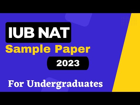 IUB NAT Sample Paper 2023 [ for undergraduates] - YouTube
