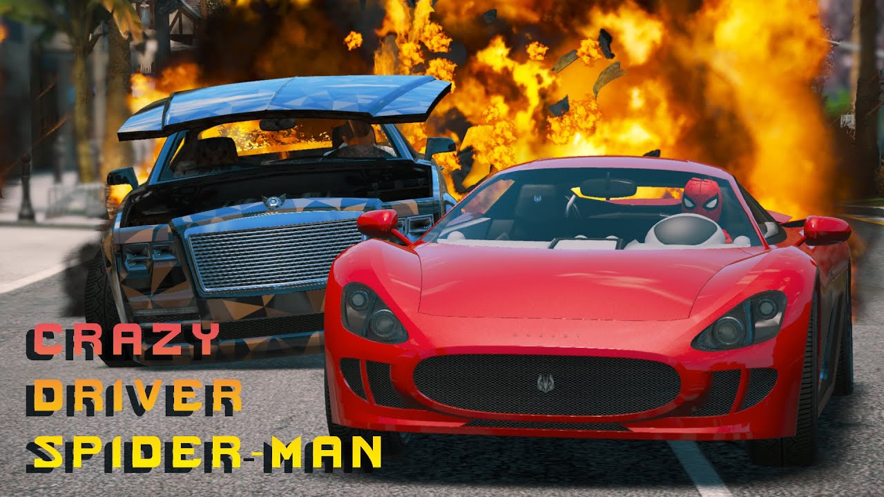 GTA 5 Spiderman Crazy Driver (Euphoria Physics, Epic Ragdolls) - YouTube