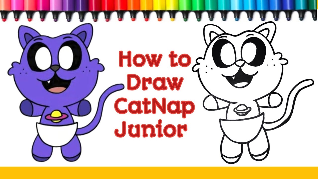 How to draw Catnap Junior |Easy drawing |Just arts - YouTube