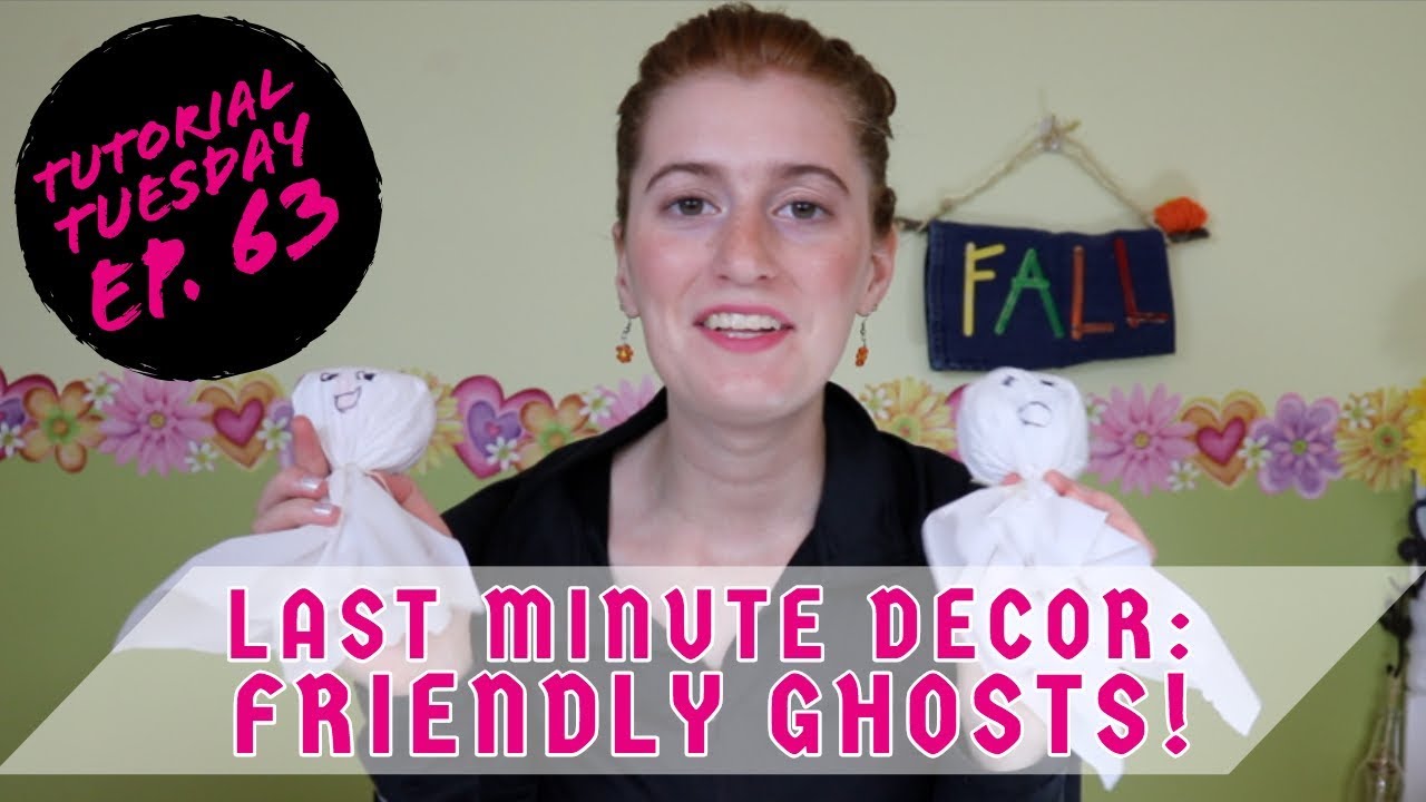 DIY Tablecloth Ghosts | Last Minute Halloween Decor | TuTu Ep 63 - YouTube