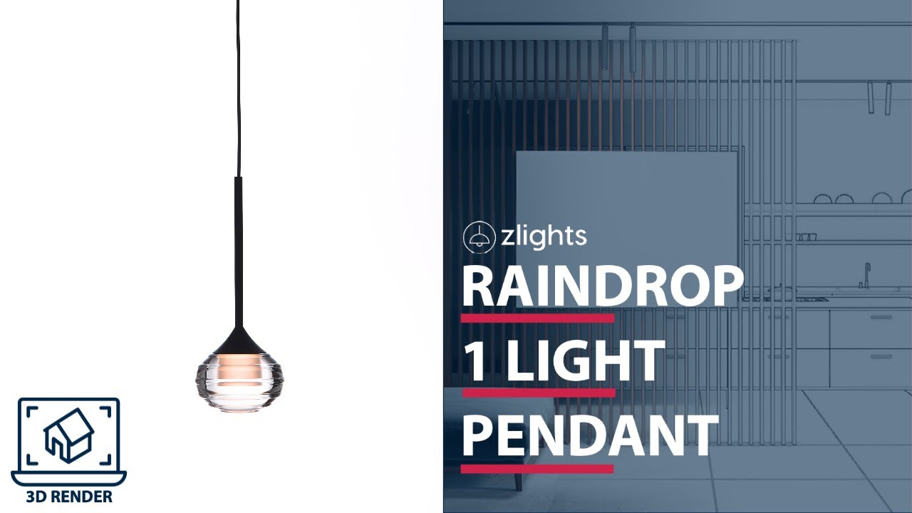 Raindrop Single Pendant Light | Bespoke Lighting Design | 3D ...