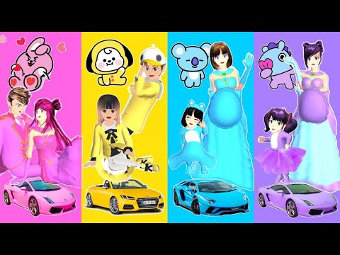 MAMA HAMIL KAYA VS HAMIL MISKIN! YUTA MIO KUMPUL MOBIL WARNA PINK KUNING !SAKURA SCHOOL SIMULATOR