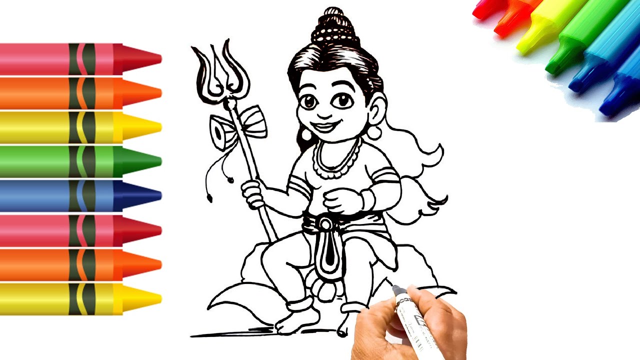 Lord Shiva Simple & Easy Drawing | Drawing Tutorial | Kailash Prajapati ...