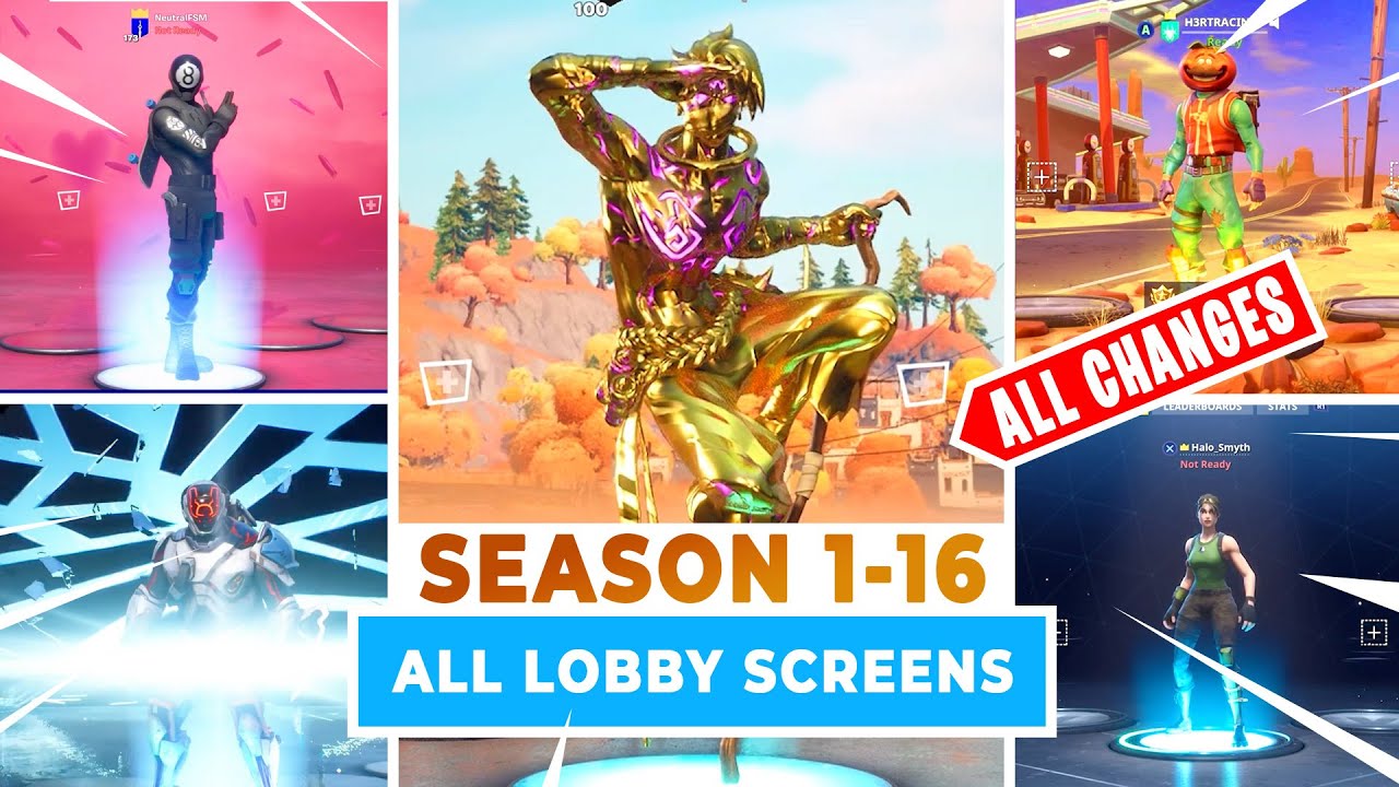 Fortnite LOBBY SCREEN Through the Years (Season 1-16) - YouTube