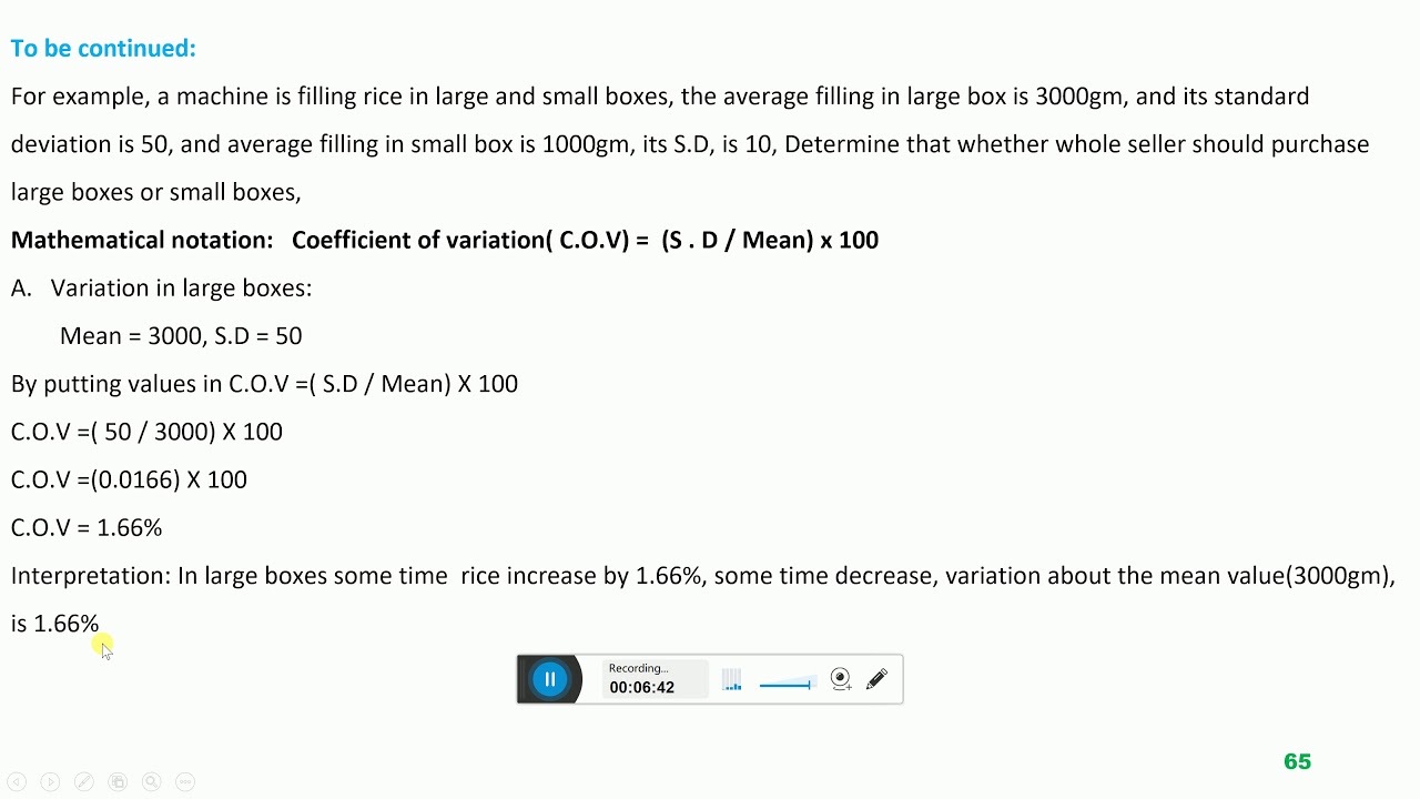 Cofficient of variation - YouTube