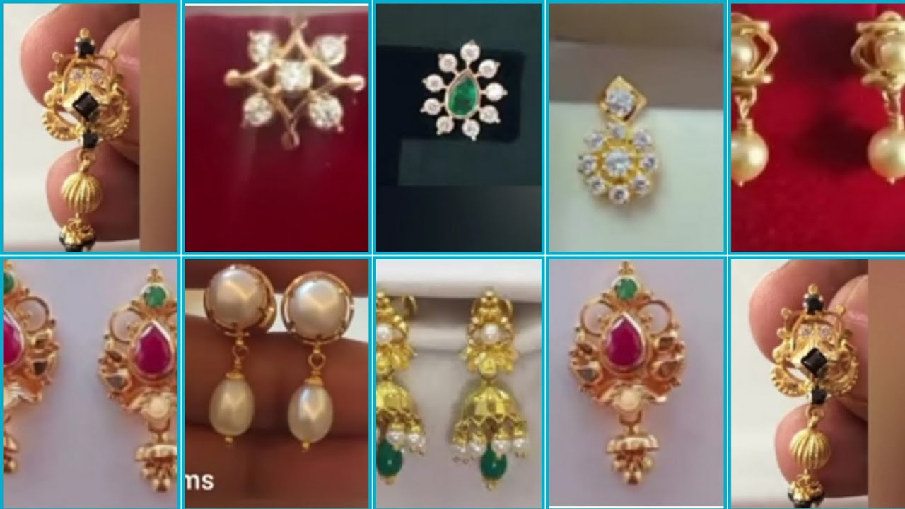 letest trending gold design daily wear earrings collection - YouTube