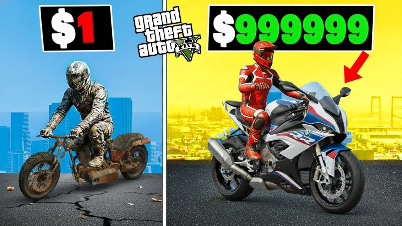 $1 to $1,000,000,000 BMW SUPER BIKE 🚴‍♂️ in GTA 5! (Mods) - YouTube
