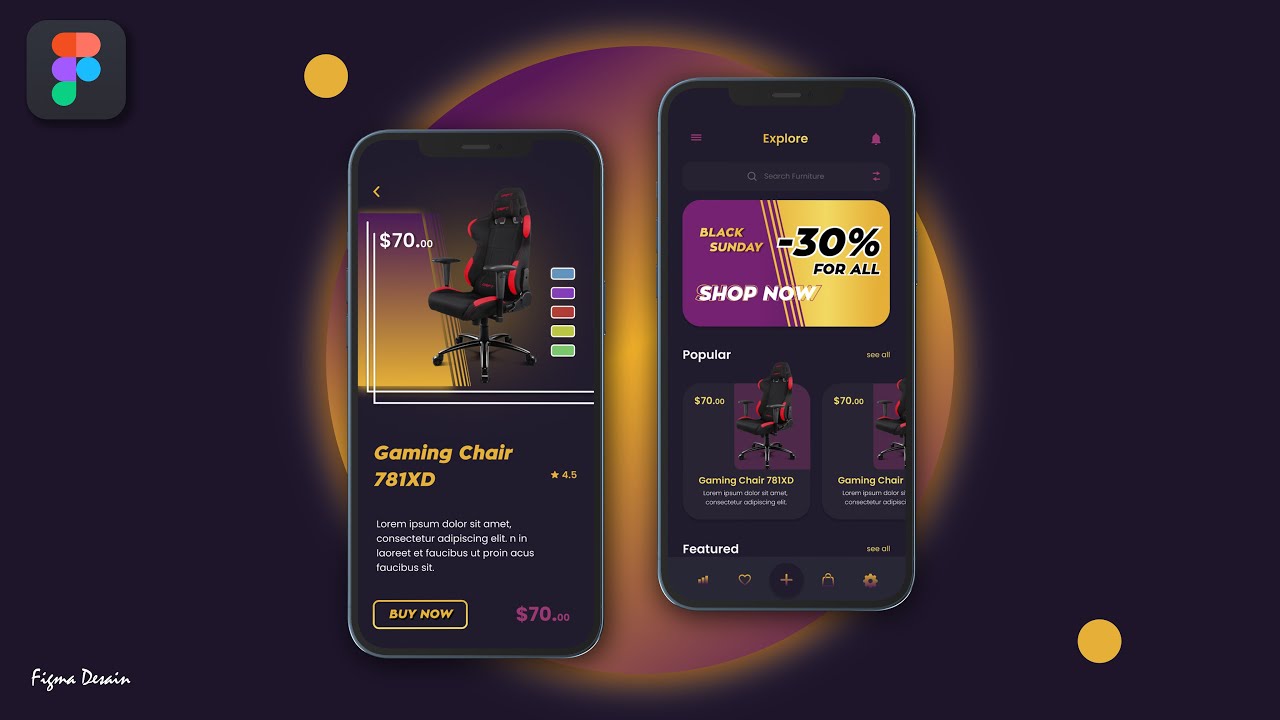 How to make a Gaming Chair Shop UI Design Application in Figma | Figma ...