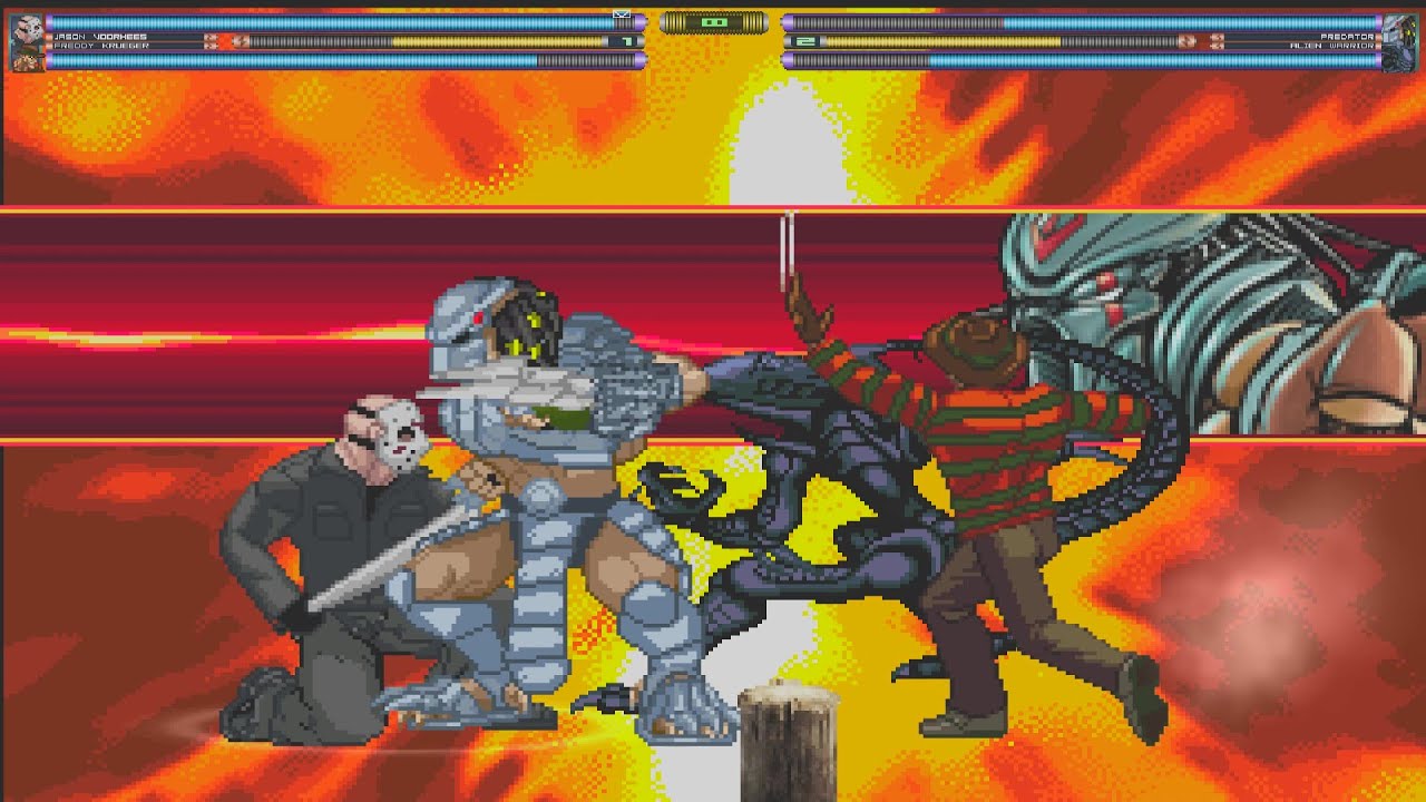 Jason Voorhees and Freddy Krueger Vs Predator and Alien Warrior | Mugen ...