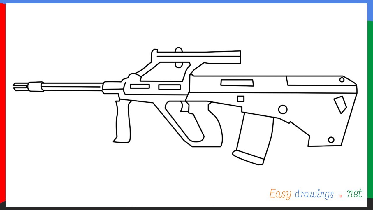 How to draw AUG step by step for beginners - YouTube