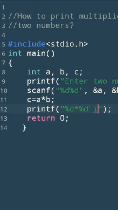 c program to multiply 2 different number.. #html #drawing #art #web - YouTube